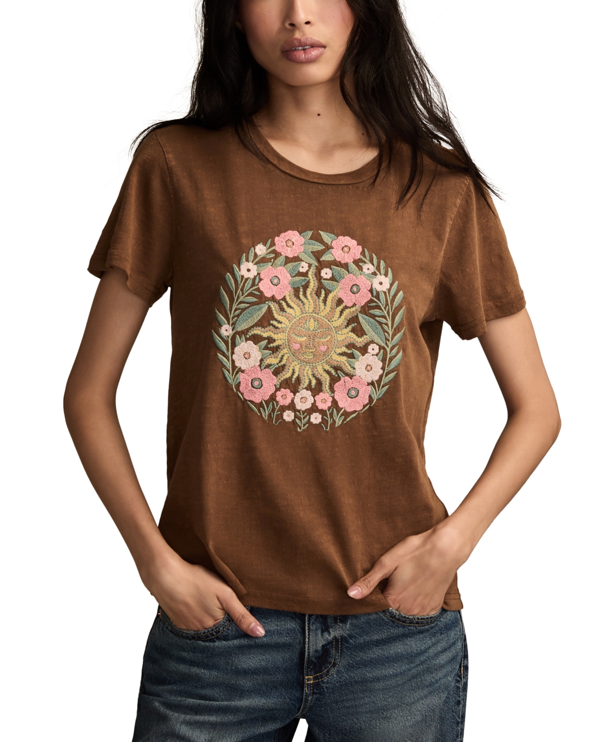 Click here for Lucky Brand Womens Floral Sun Classic Crewneck Top... prices