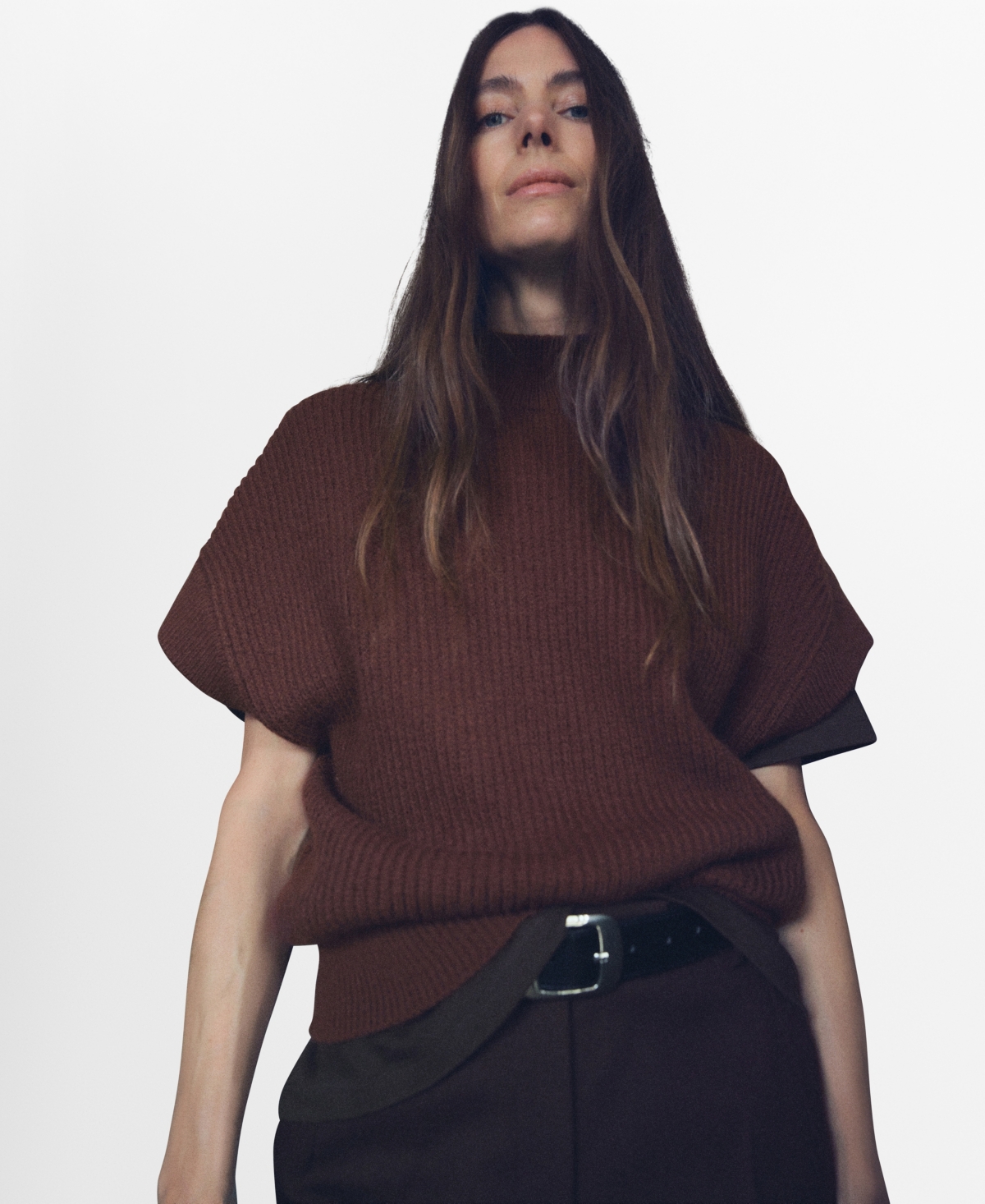 Click here for Mango Womens Perkins-Neck Short-Sleeved Sweater -... prices