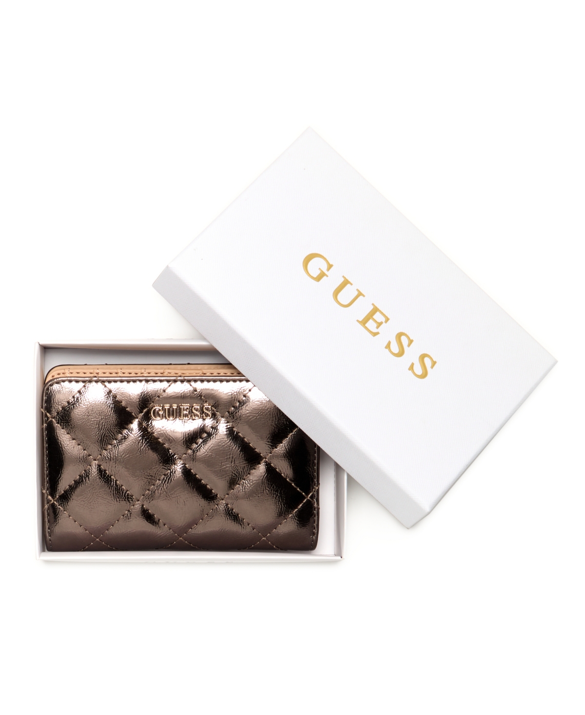 Click here for Guess Tinsley Quilted French Wallet - Silver prices