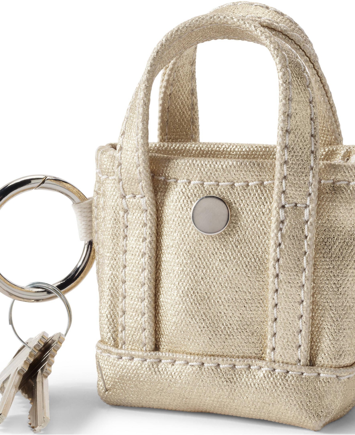 Click here for Lands End Micro Canvas Tote Charm - Metallic gold prices