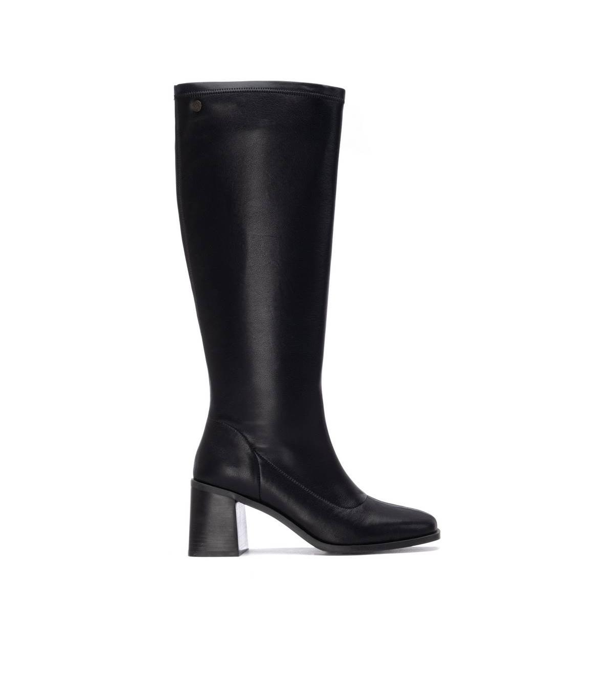 Click here for Xti Womens  Block Heel  Stretchy  Tall Boots - Bla... prices