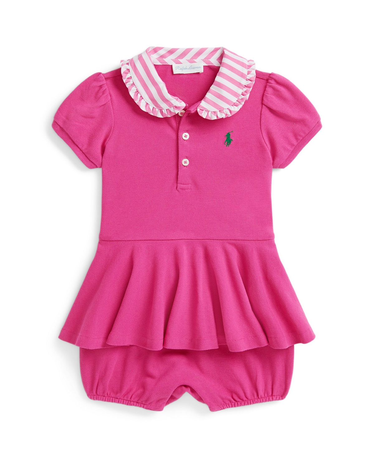 Click here for Polo Ralph Lauren Baby Girls Contrast-Collar Bubbl... prices