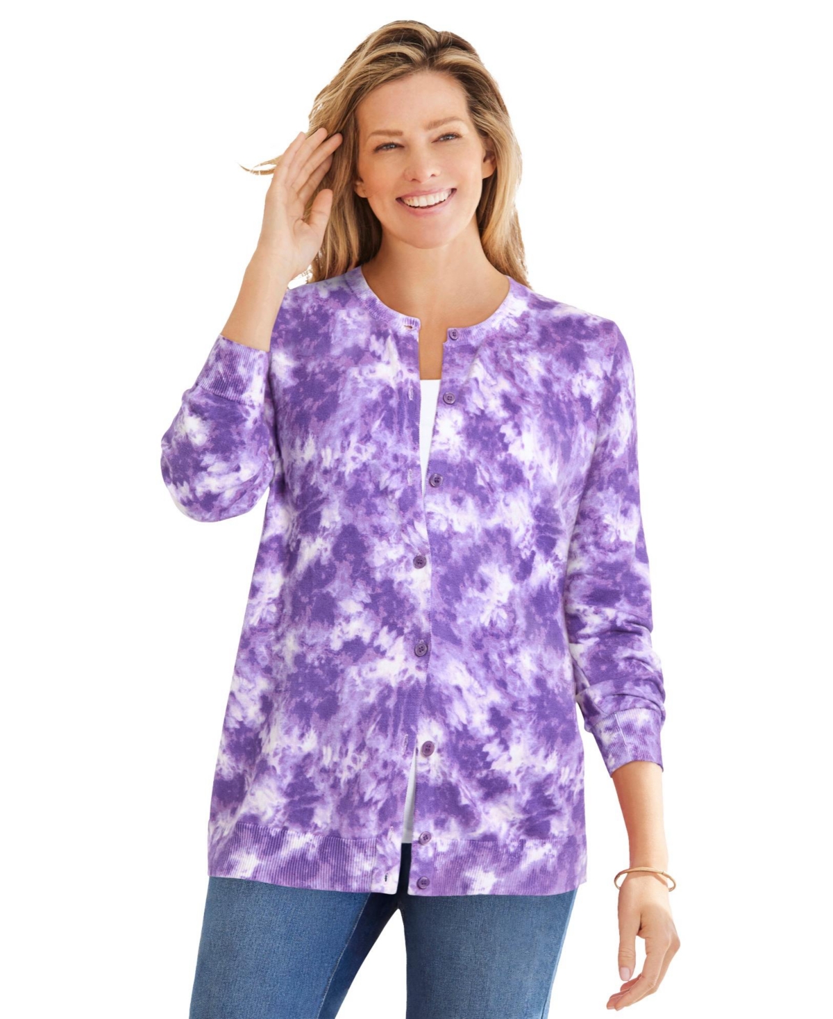 Click here for Woman Within Plus Size Perfect Long-Sleeve Cardiga... prices