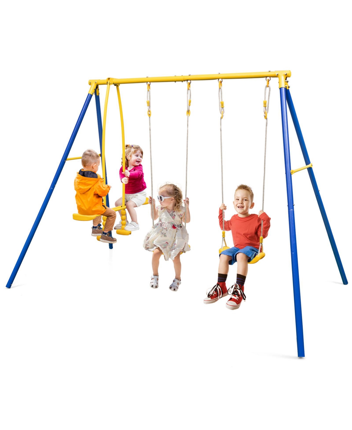 Click here for Skonyon Metal Swing Set for Backyard with 2 Swing... prices