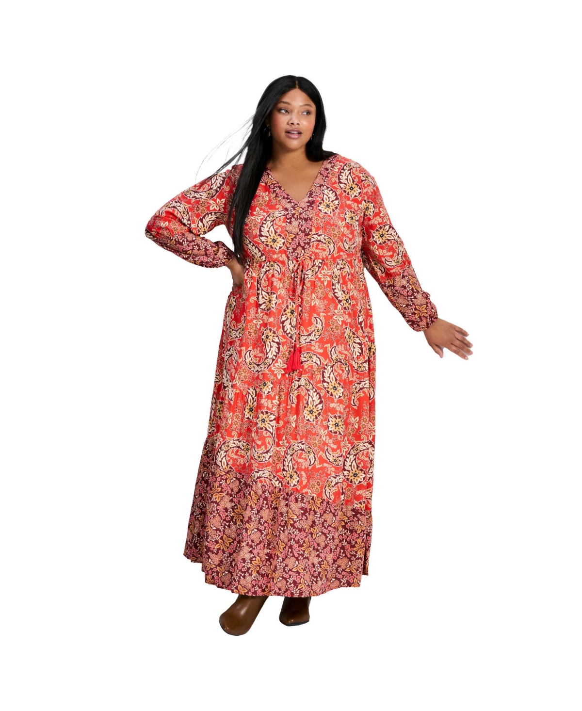 Click here for Avenue Womens Floral Falls Tiered Maxi Dress - Sou... prices