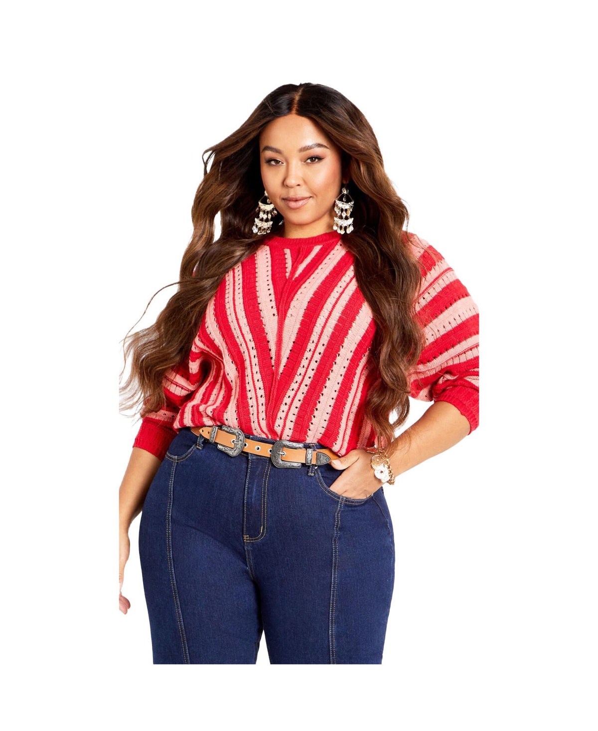 Click here for Avenue Womens Indi Sweater - Flame pink prices