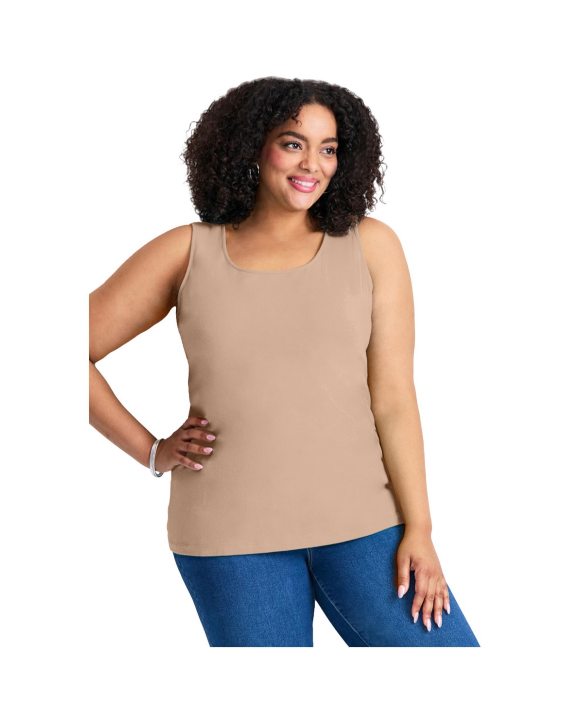 Click here for Avenue Womens Plus Size Basic Layering Tank - Nude prices
