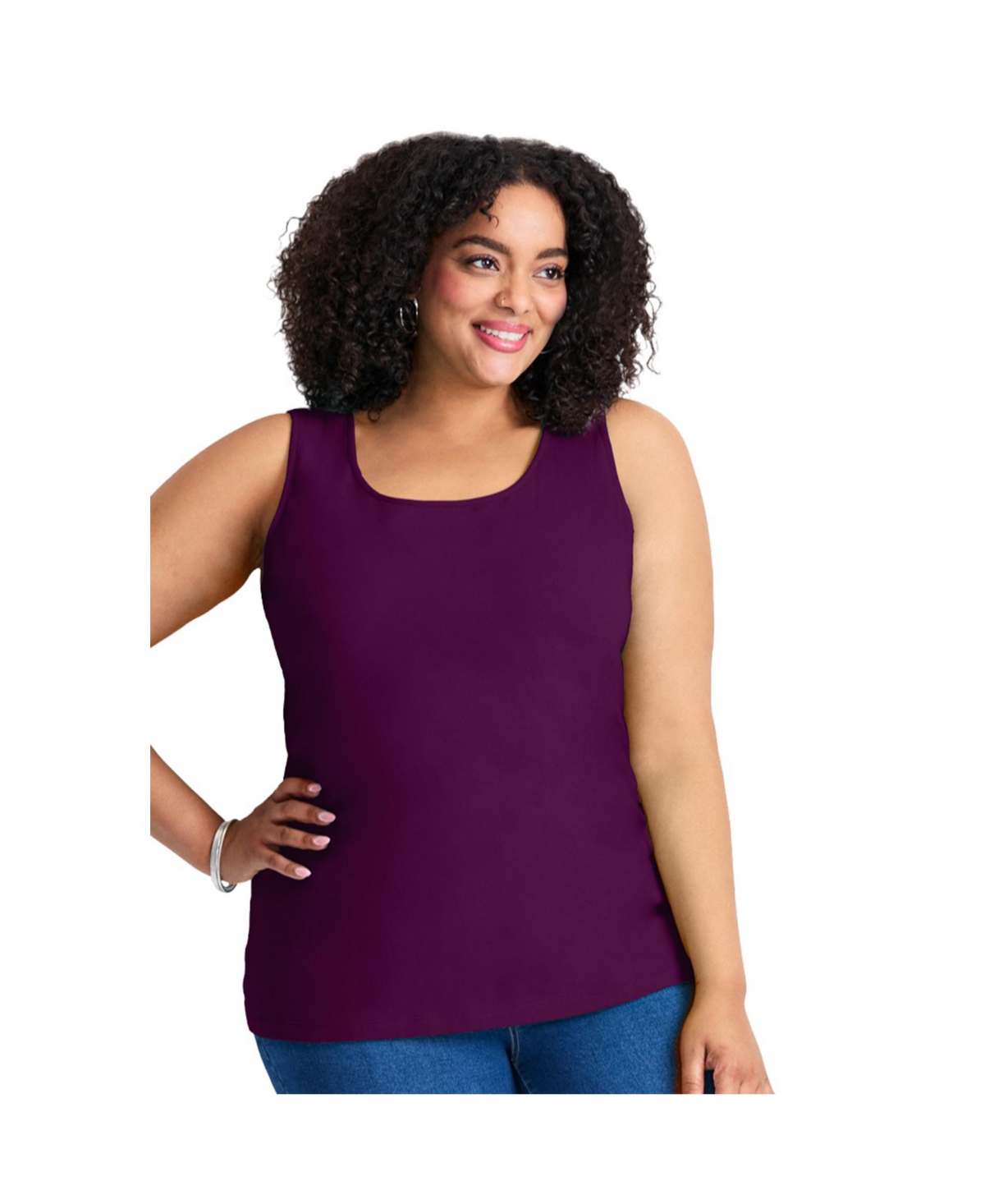 Click here for Avenue Womens Plus Size Basic Layering Tank - Deep... prices