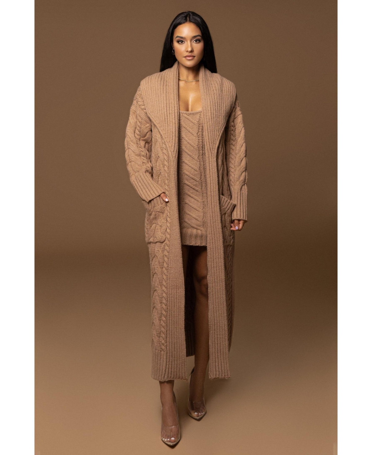 Click here for Jluxlabel Womens Upstate Cable Knit Cardigan - Bei... prices