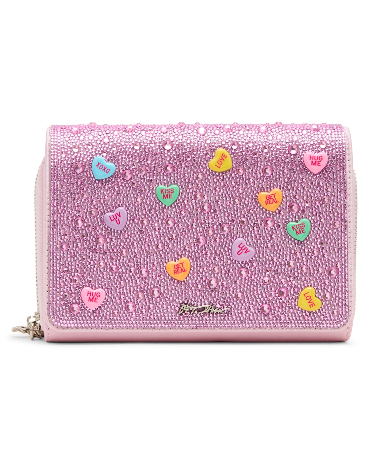 Click here for Betsey Johnson Candy Hearts Wallet Crossbody Bag -... prices