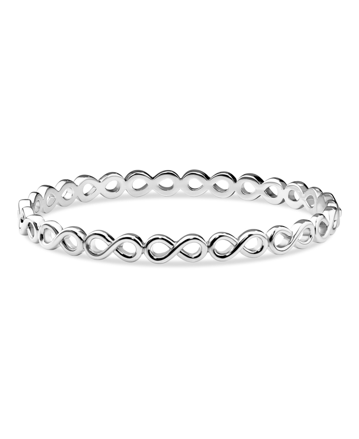 Click here for Devata Infinity Bangle Bracelet in Rhodium Plated... prices