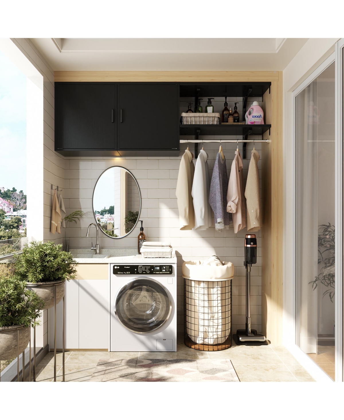 Click here for Aheaplus Laundry Room Organizer Cabinet with Hangi... prices