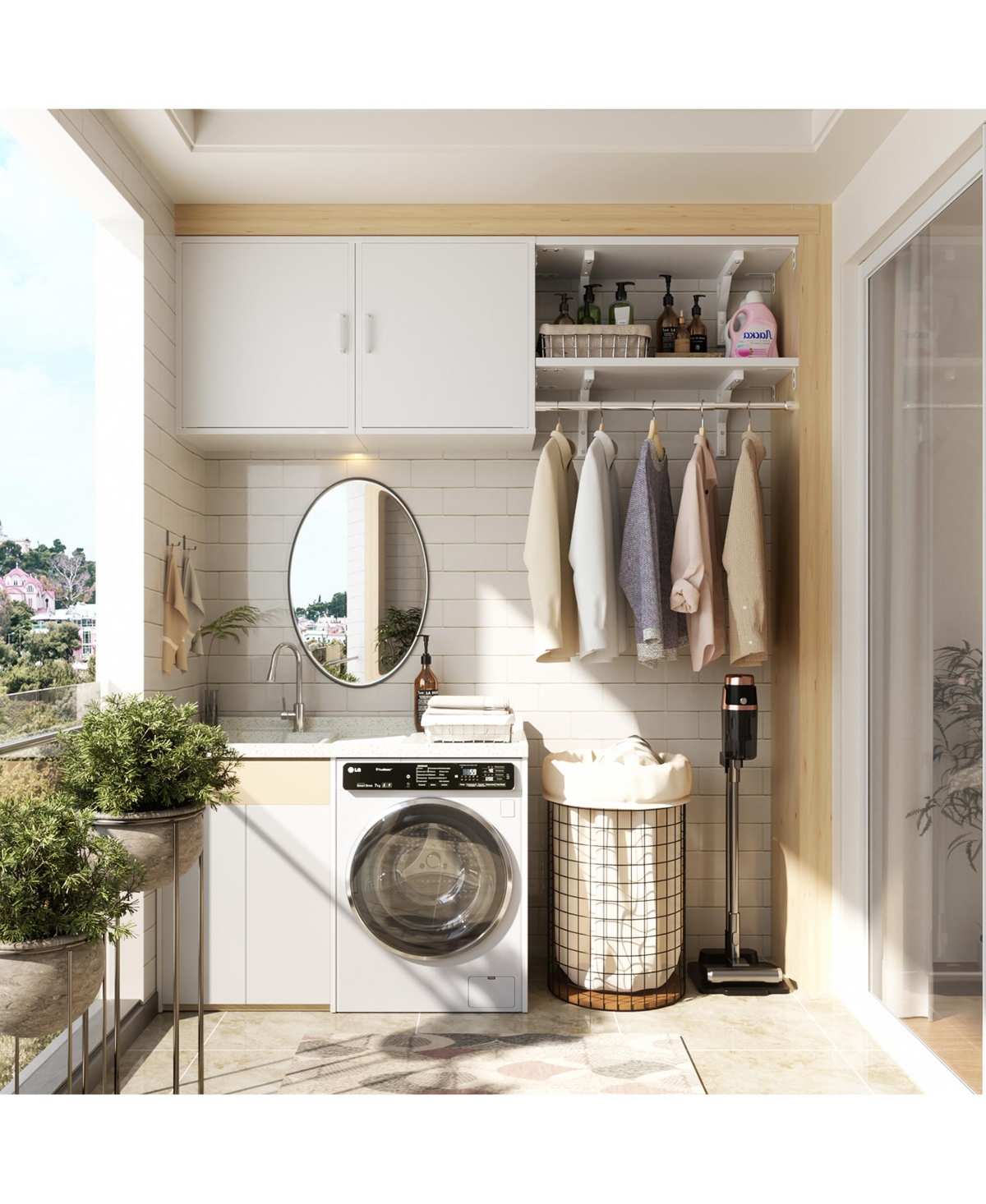 Click here for Aheaplus Laundry Room Organizer Cabinet with Hangi... prices