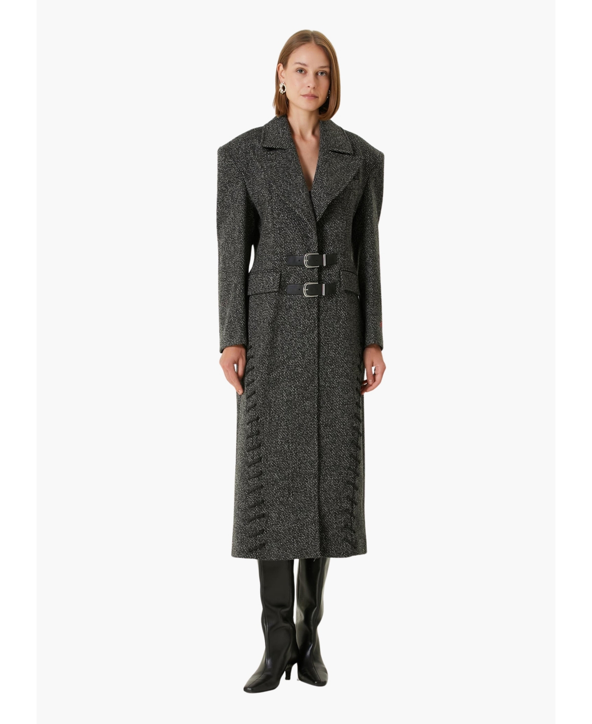Click here for Pcfg Womens Wool-Cashmere Blend Long Overcoat - Gr... prices