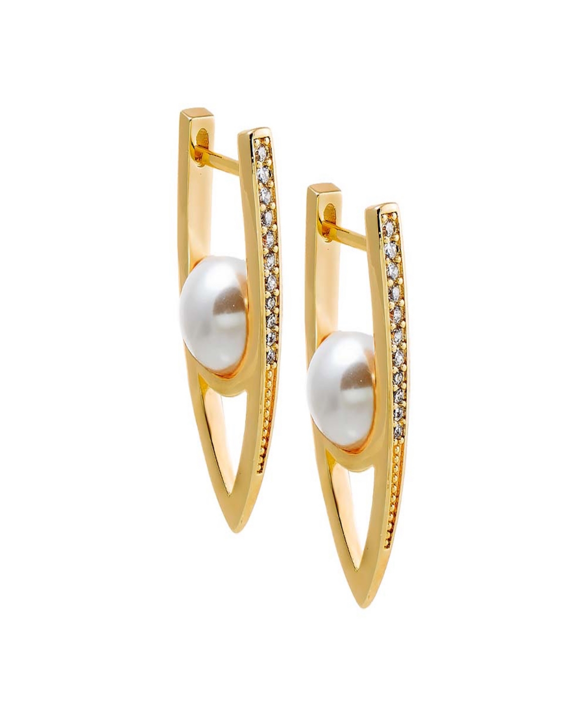 Click here for by Adina Eden Pave Gold Plated Cultivated Pearl Hu... prices