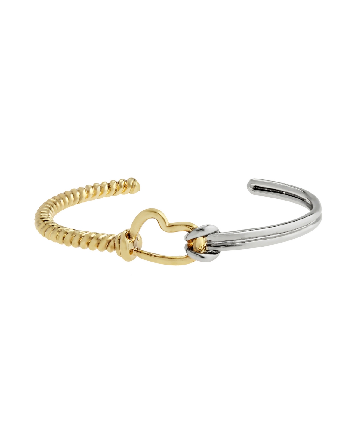 Click here for Steve Madden Two Tone Heart Knot Cuff Bracelet - T... prices