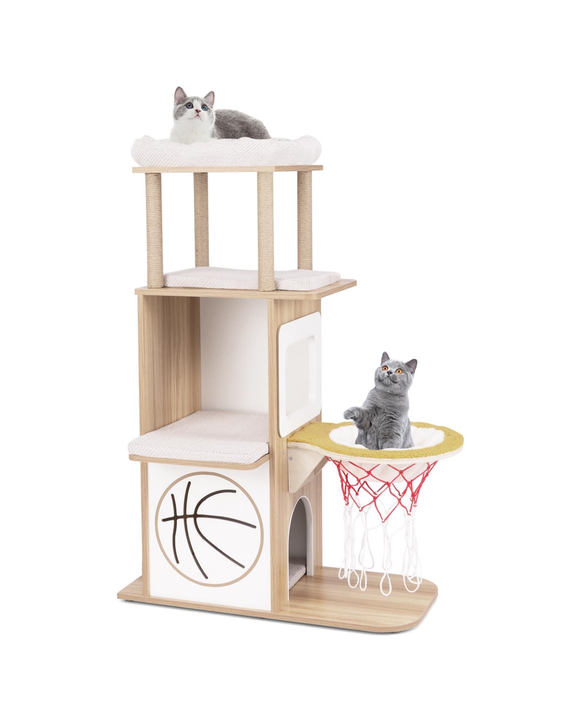 Click here for Skonyon 47 Inches Wooden Cat Tree with 2-Story Cat... prices