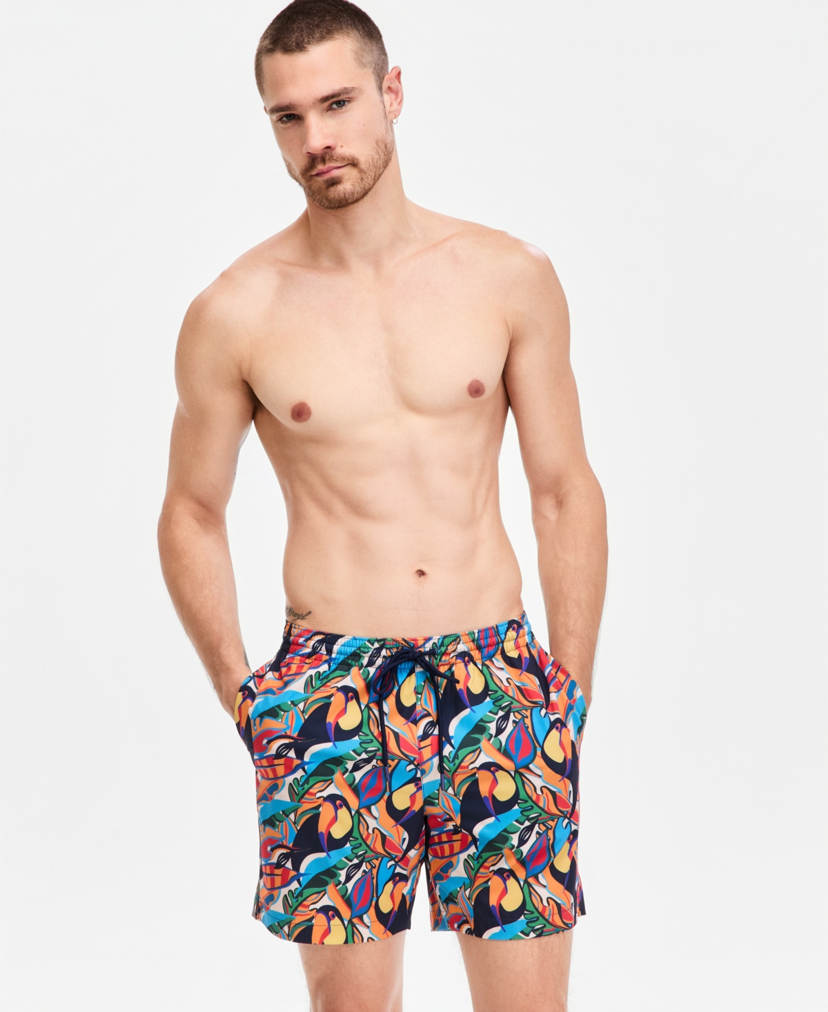 Click here for Paisley & Gray Mens Toucan Printed 6 Swim Trunks -... prices