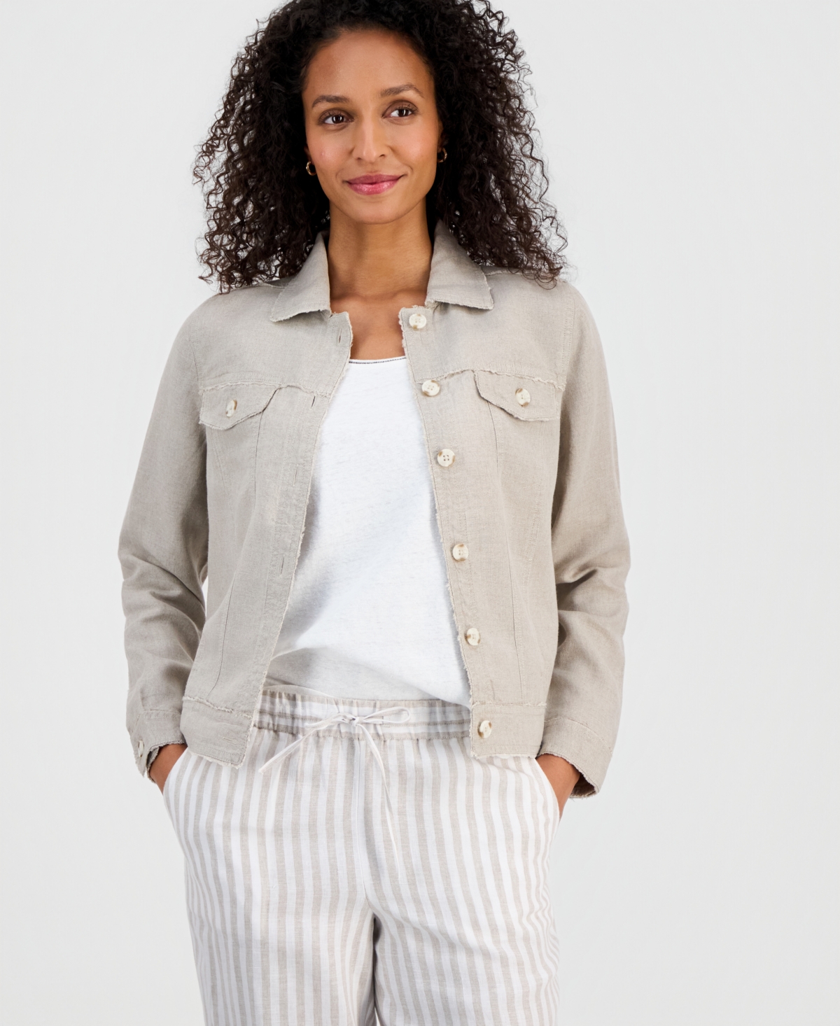 Click here for Charter Club Womens 100 Linen Jacket  Created for... prices
