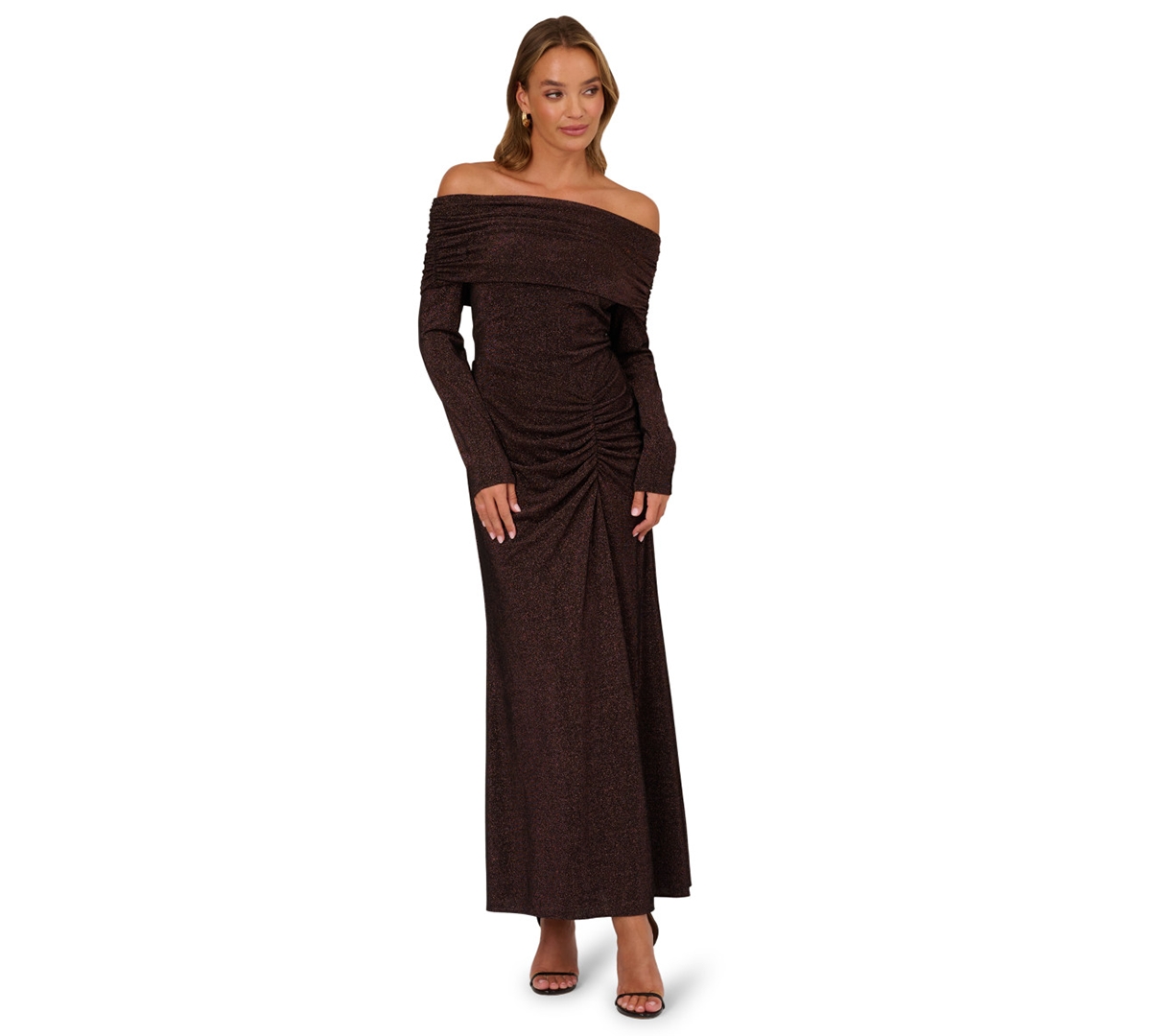 Click here for Adrianna Papell Womens Off-The-Shoulder Long Sleev... prices