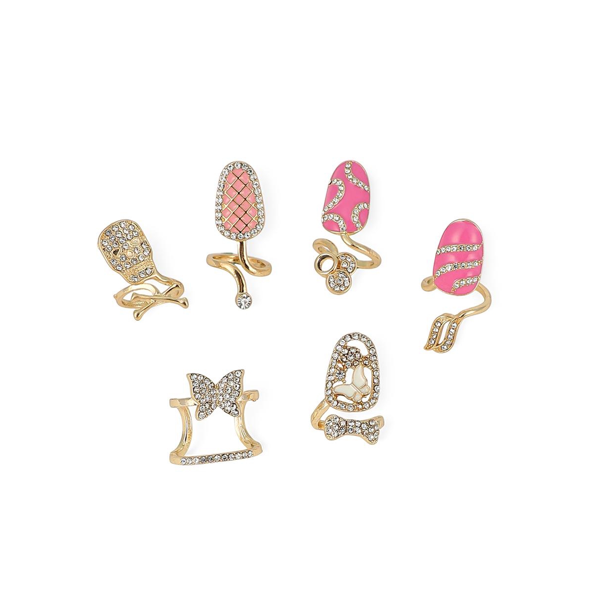 Click here for Womens The Belle Nail Rings - California Gold (Set... prices