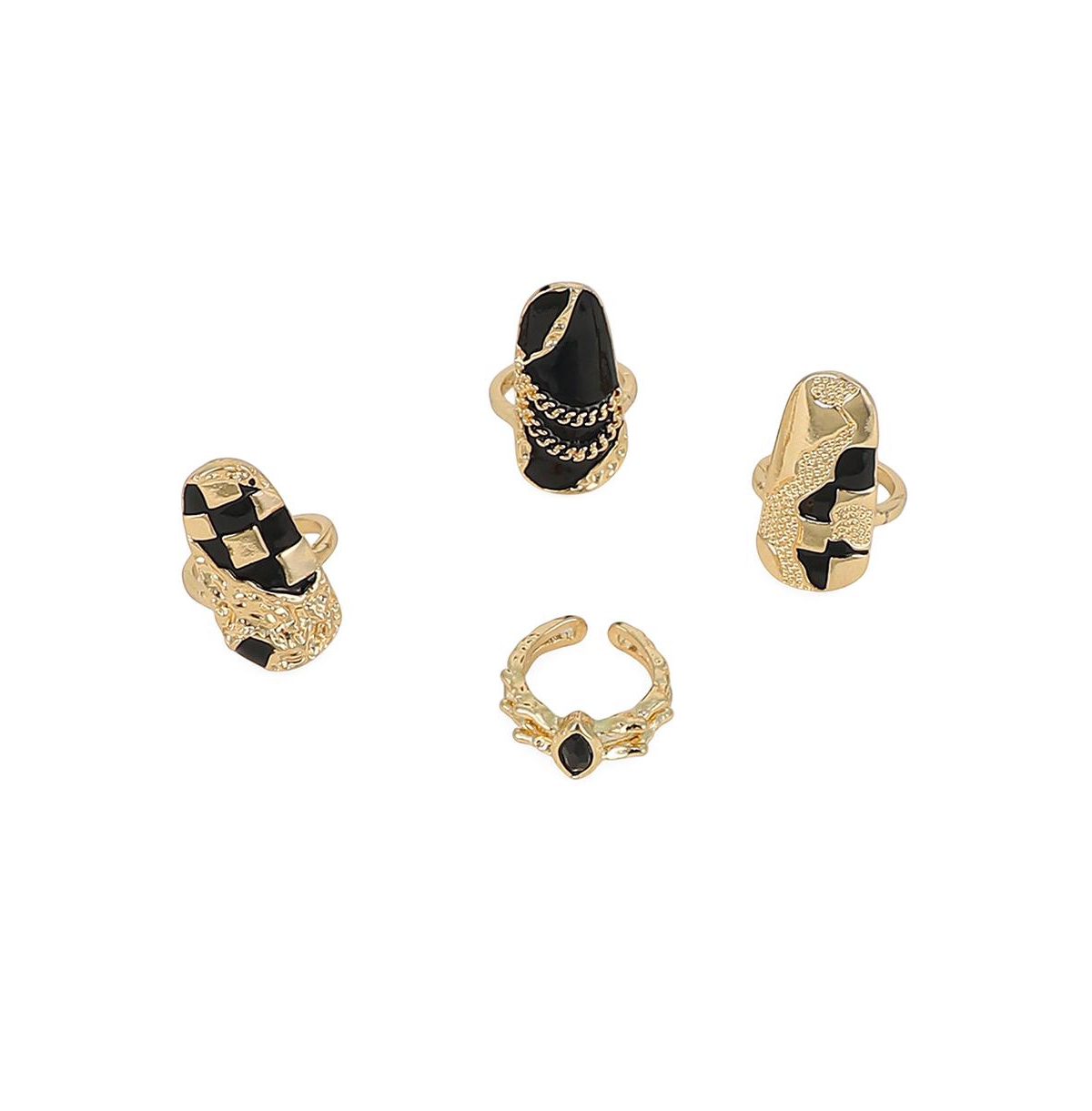 Click here for Sohi Womens The Corroded-Checks Nail Rings - Calif... prices