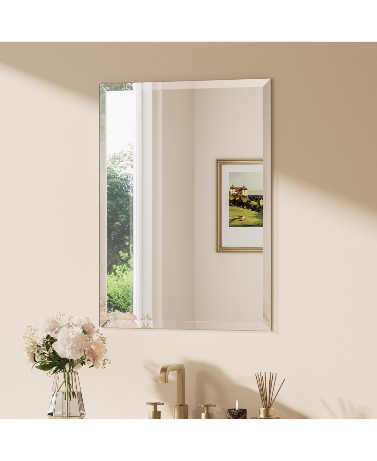 Click here for Keonjinn Inch Beveled Bathroom Vanity Mirror Shatt... prices