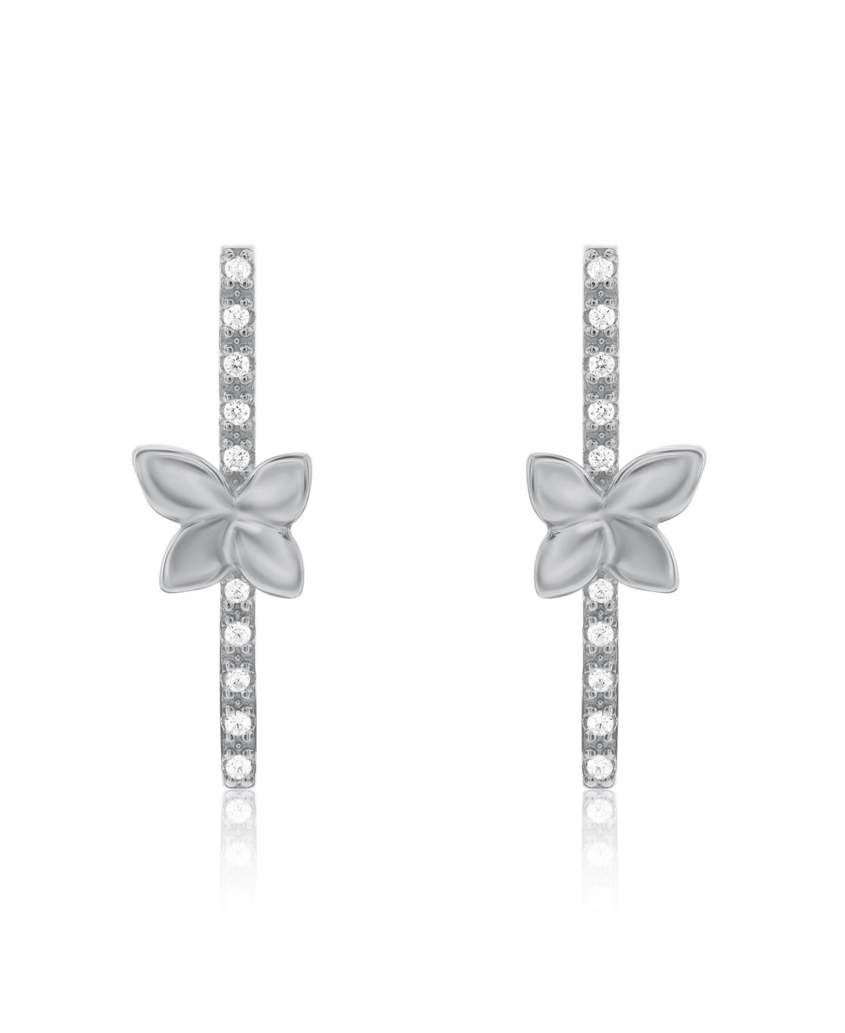 Click here for Suzy Levian Sterling Silver Cubic Zirconia Flower... prices