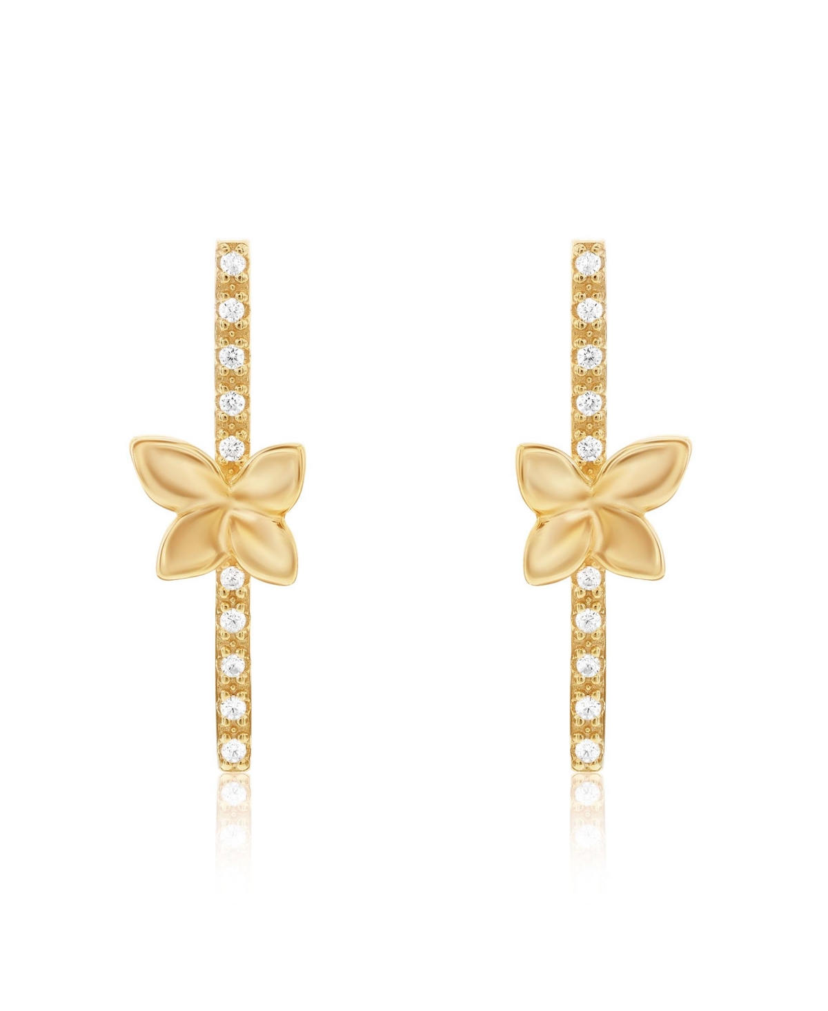 Click here for Suzy Levian Sterling Silver Cubic Zirconia Flower... prices