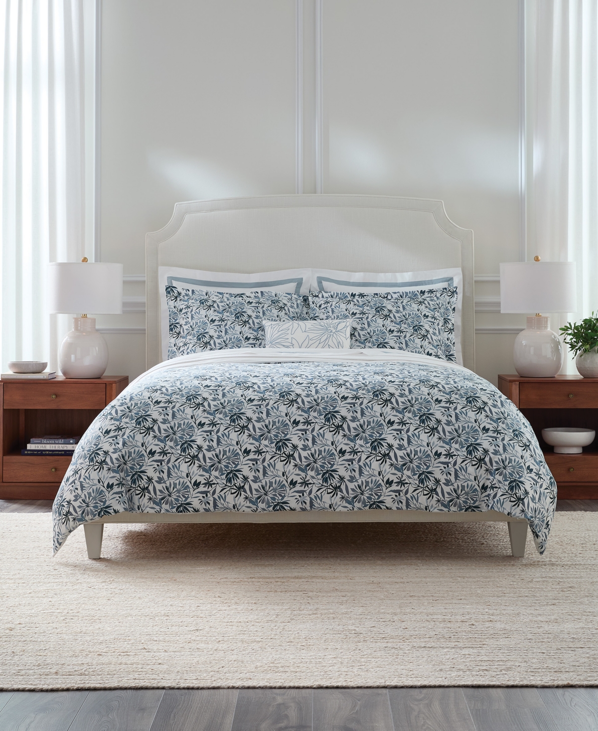 Click here for Sferra Olivia Floral Duvet Cover  King - Poolside prices