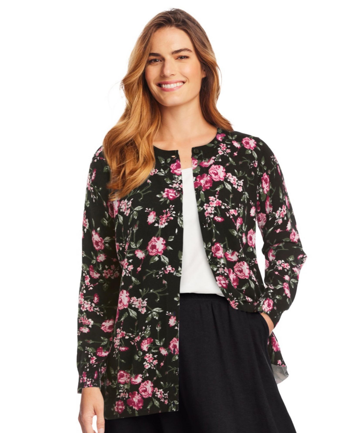 Click here for Woman Within Plus Size Perfect Long-Sleeve Cardiga... prices