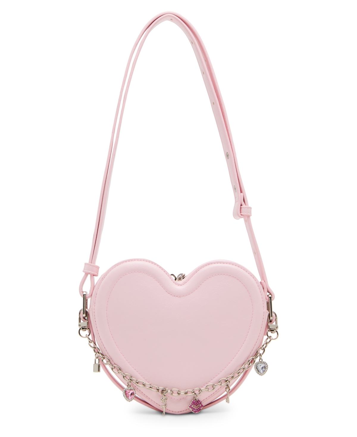 Click here for Madden Girl Fran Heart Crossbody Bag - Rose prices