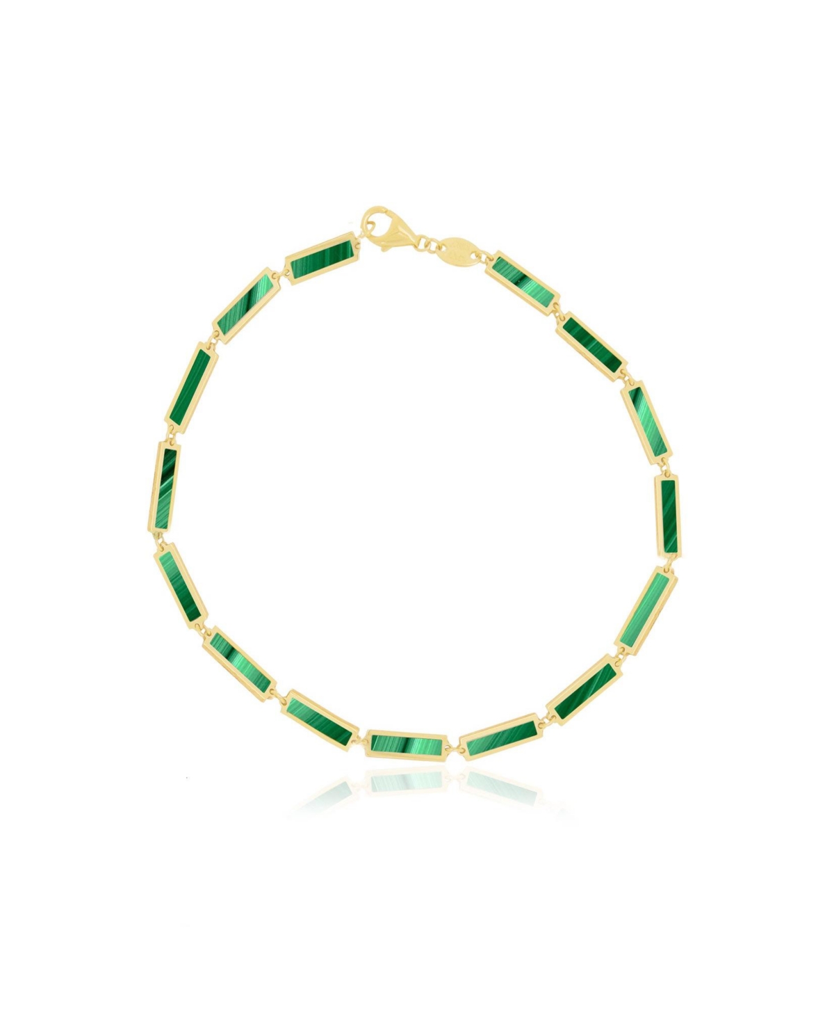 Click here for The Lovery Malachite Bar Bracelet 14K Gold - Malac... prices
