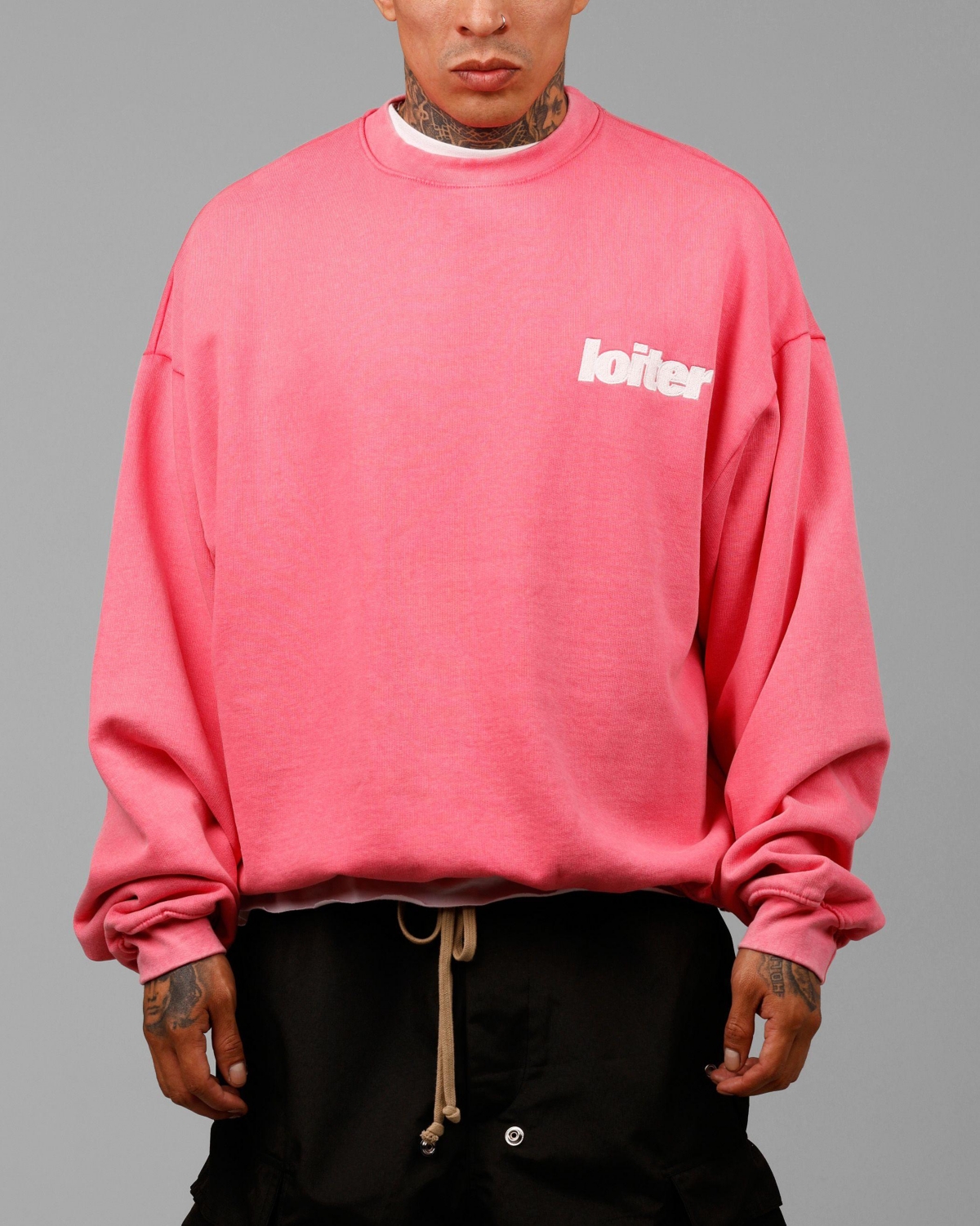 Click here for Loiter Mens Freeway Crewneck - Pink prices