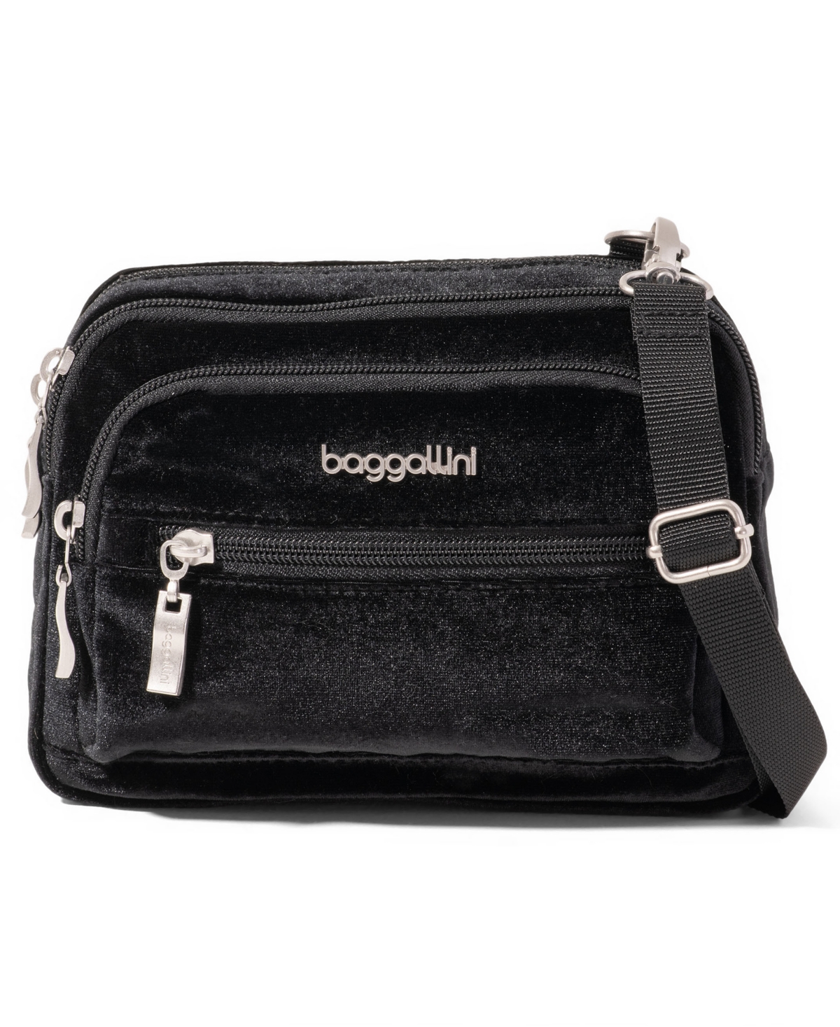 Click here for Baggallini Triple Zip Crossbody Bag - Black Velvet prices