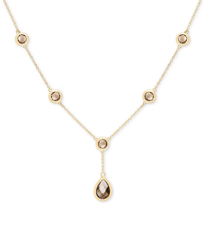 Victoria Townsend Smokey Topaz Lariat Necklace (10 ct. t.w.) in 18k ...