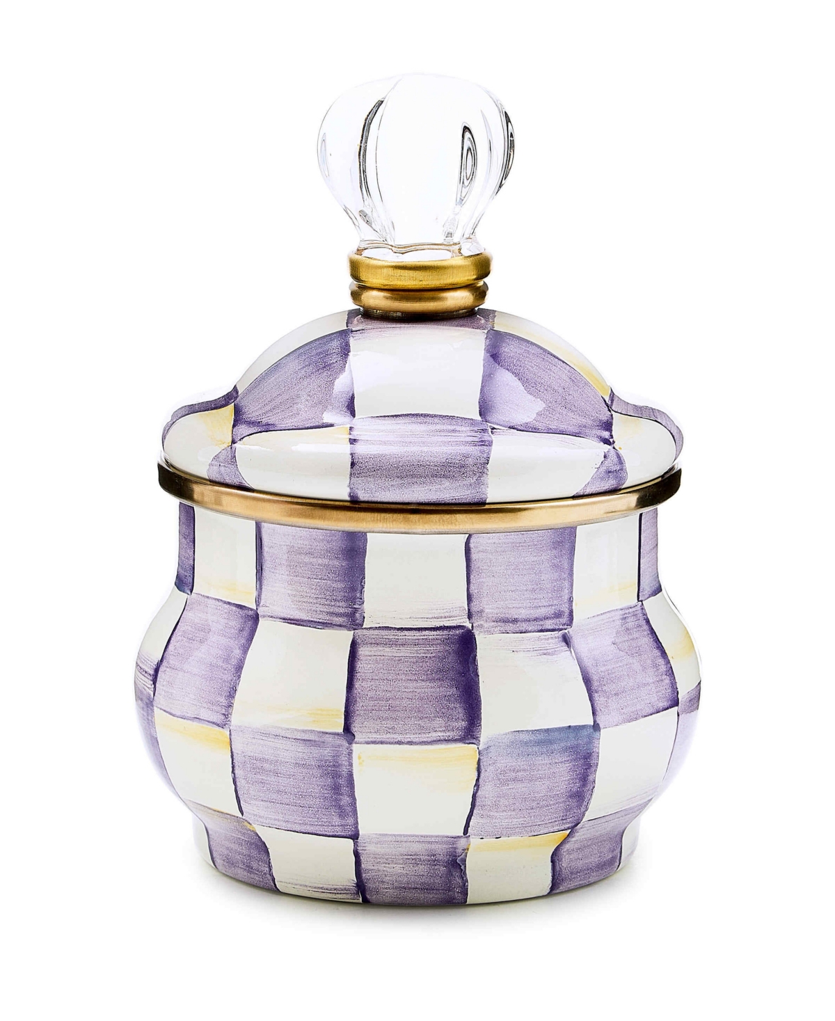 Click here for MacKenzie-Childs Violet Check Lidded Handmade Suga... prices