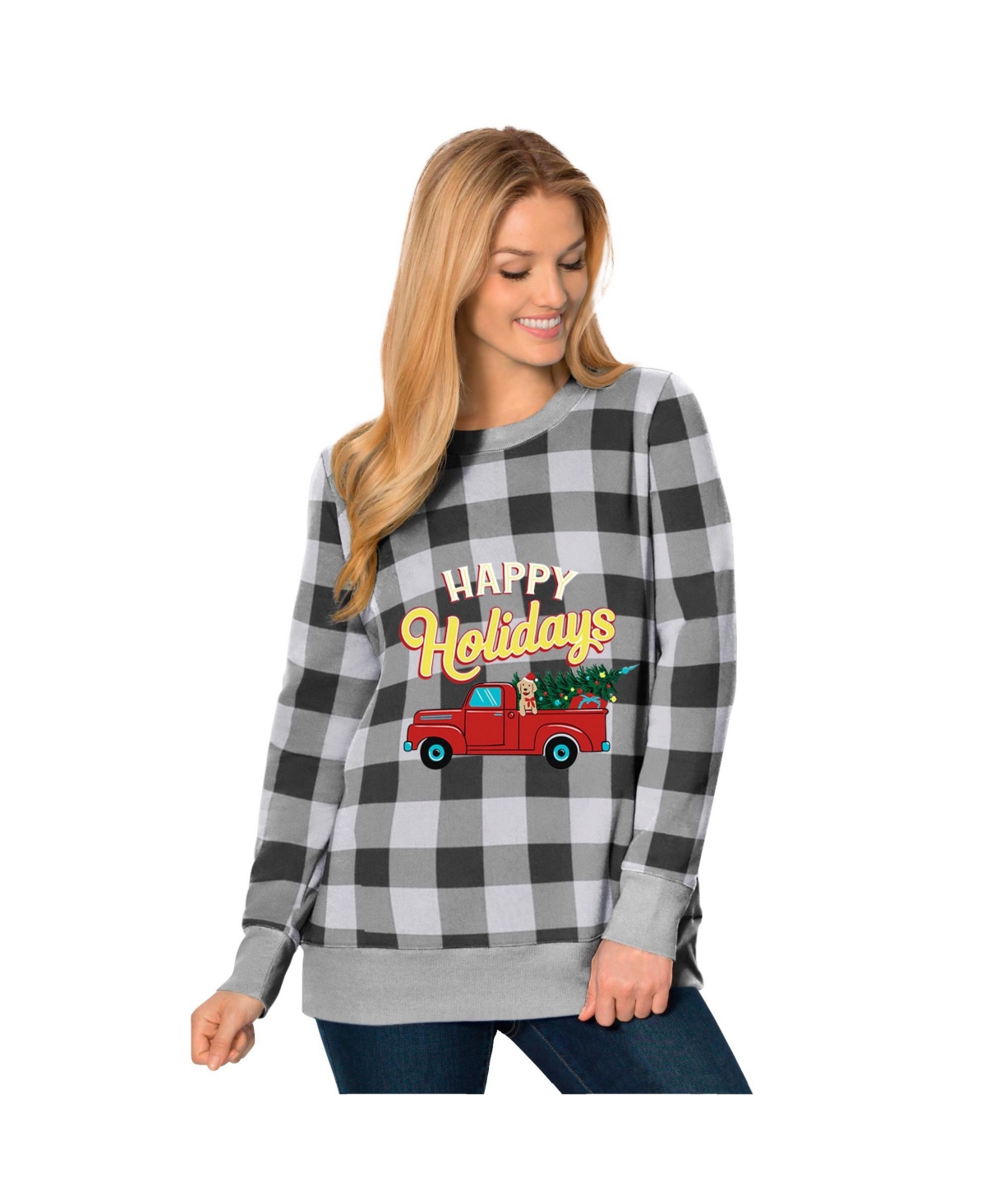Click here for Woman Within Plus Size Fleece Holiday Sweatshirt -... prices