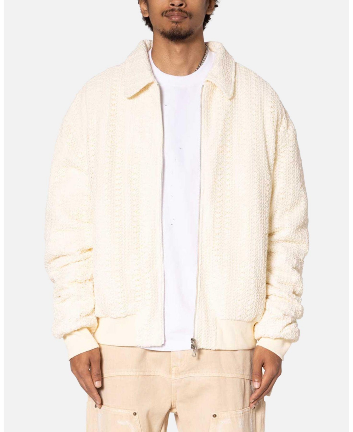 Click here for mnml Mens Crochet Bomber Jacket prices