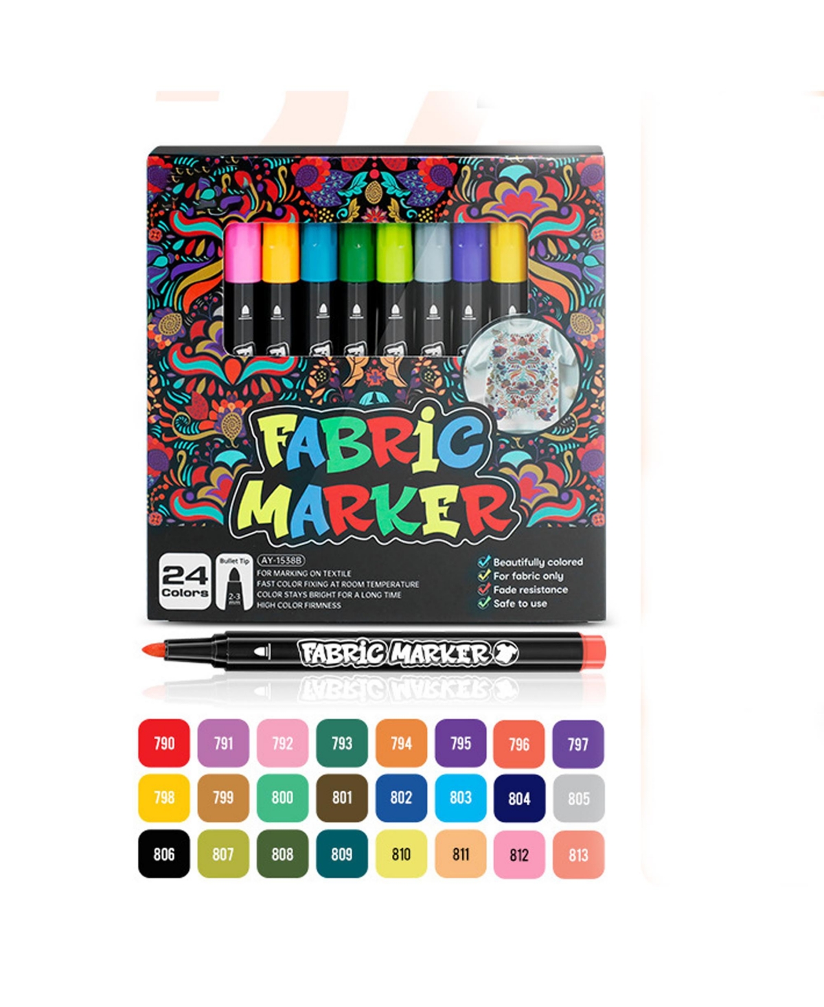 Click here for Htutwoo 24 Colors Single Head Fabric Paint Pens  P... prices