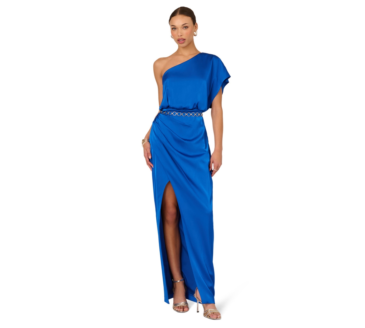 Click here for Adrianna Womens Ruched One-Shoulder Maxi Dress - D... prices