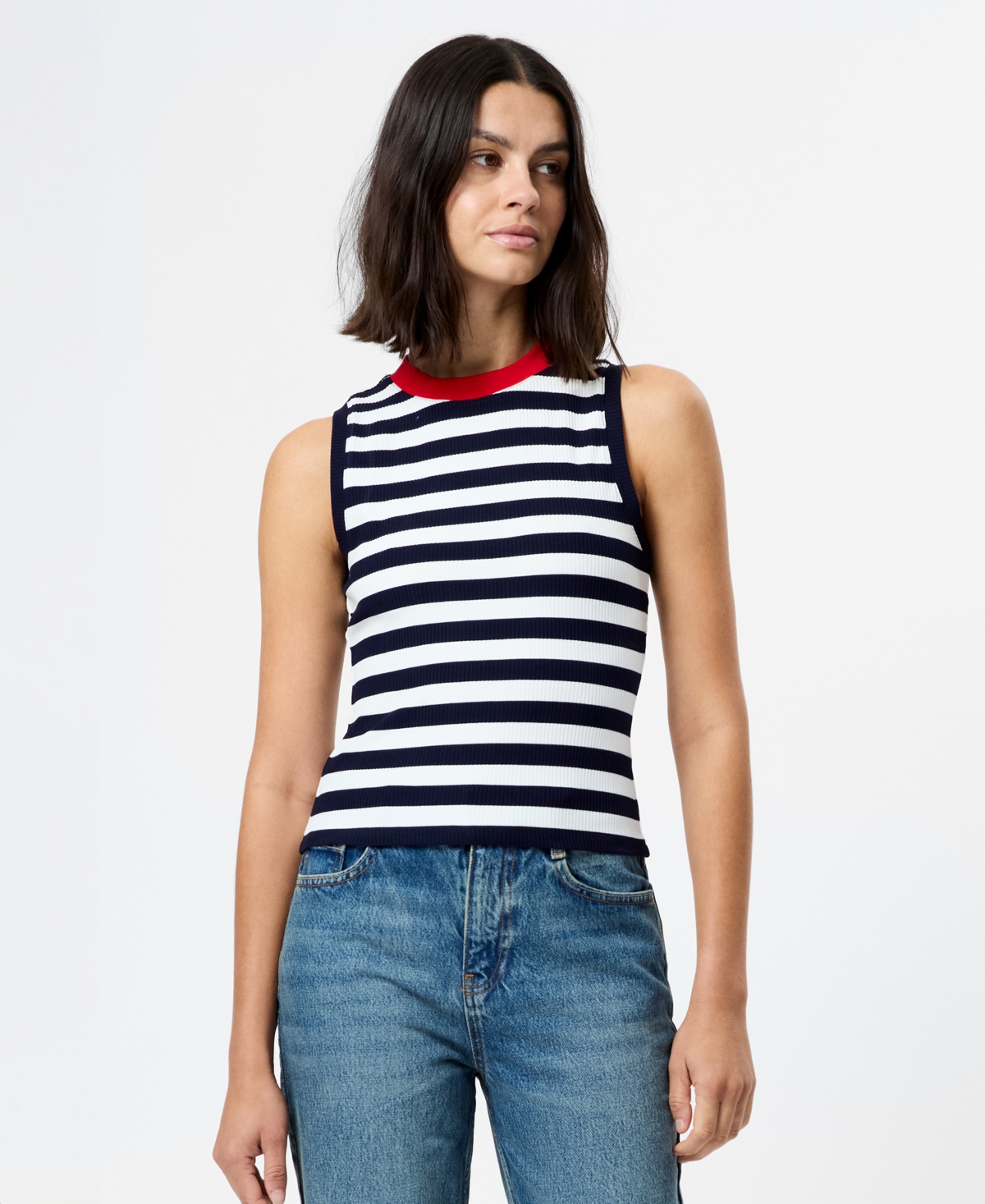 Click here for French Connection Womens Striped Sleeveless Top -... prices