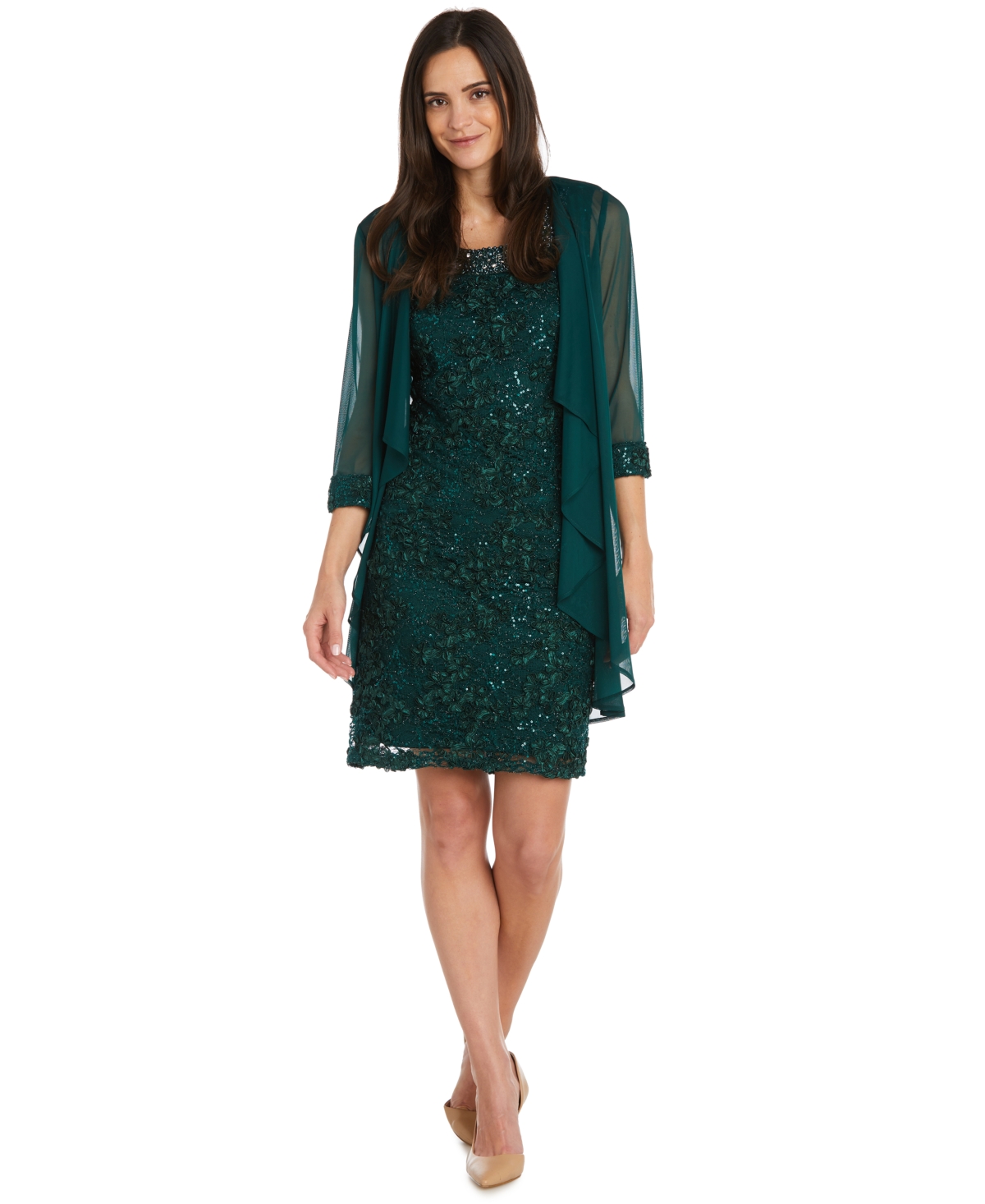 Click here for R & M Richards Embellished Lace Dress & Waterfall... prices