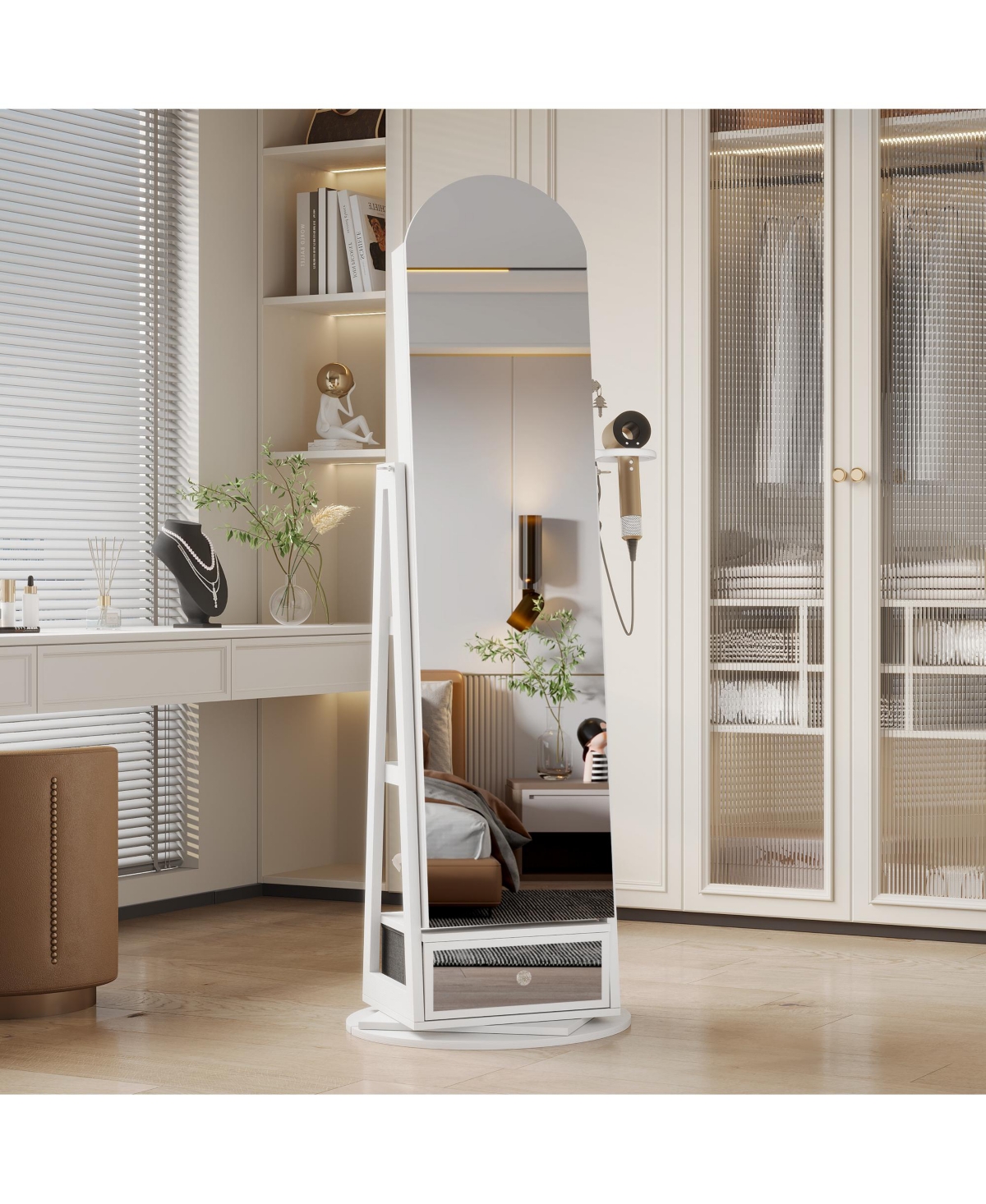 Click here for Vlsrka Solid Wood Full Length Mirror - White prices