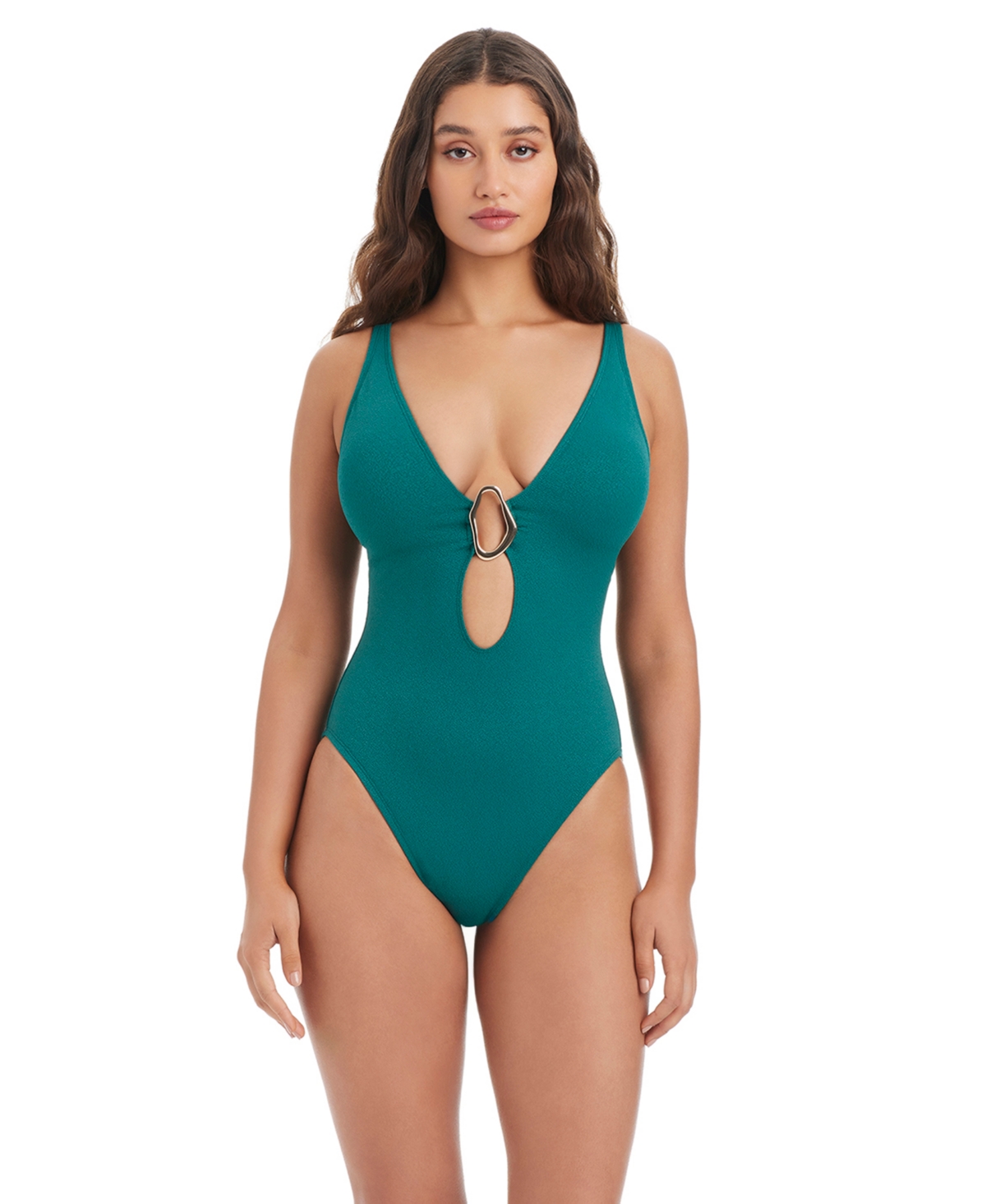 Click here for Bar Iii Womens Ring Front Over-The-Shoulder One-Pi... prices