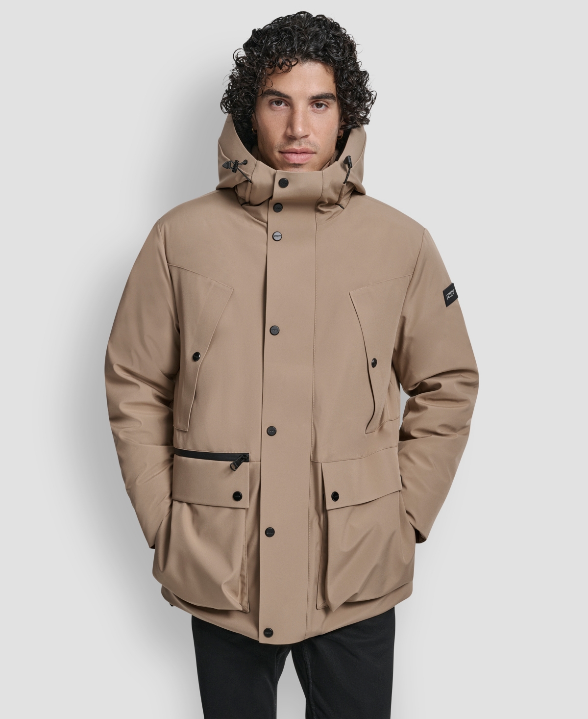 Click here for Dkny Mens Urban Hooded Parka Jacket - Tan prices