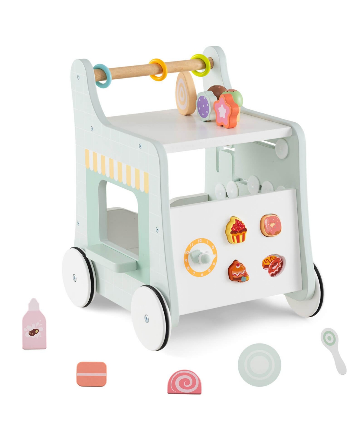 Click here for Costway Wooden Baby Walker Ice Cream Cart Toy with... prices