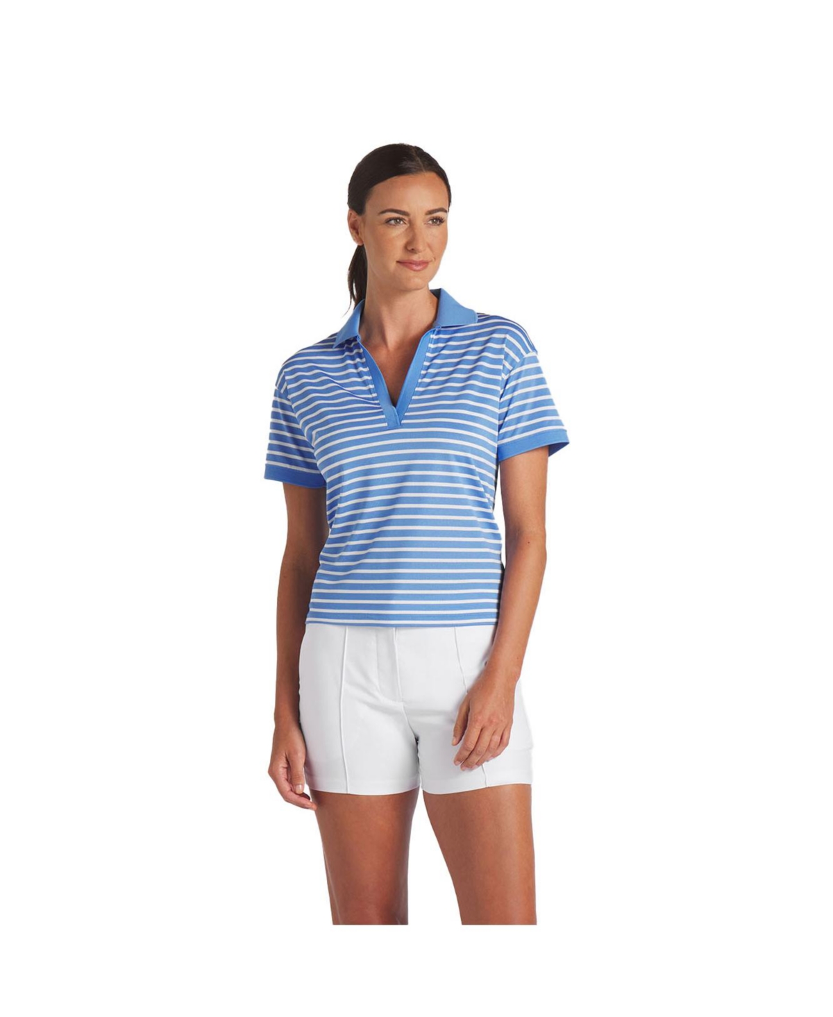Click here for Puma Golf Womens Everyday Stripe Golf Polo - Blue... prices