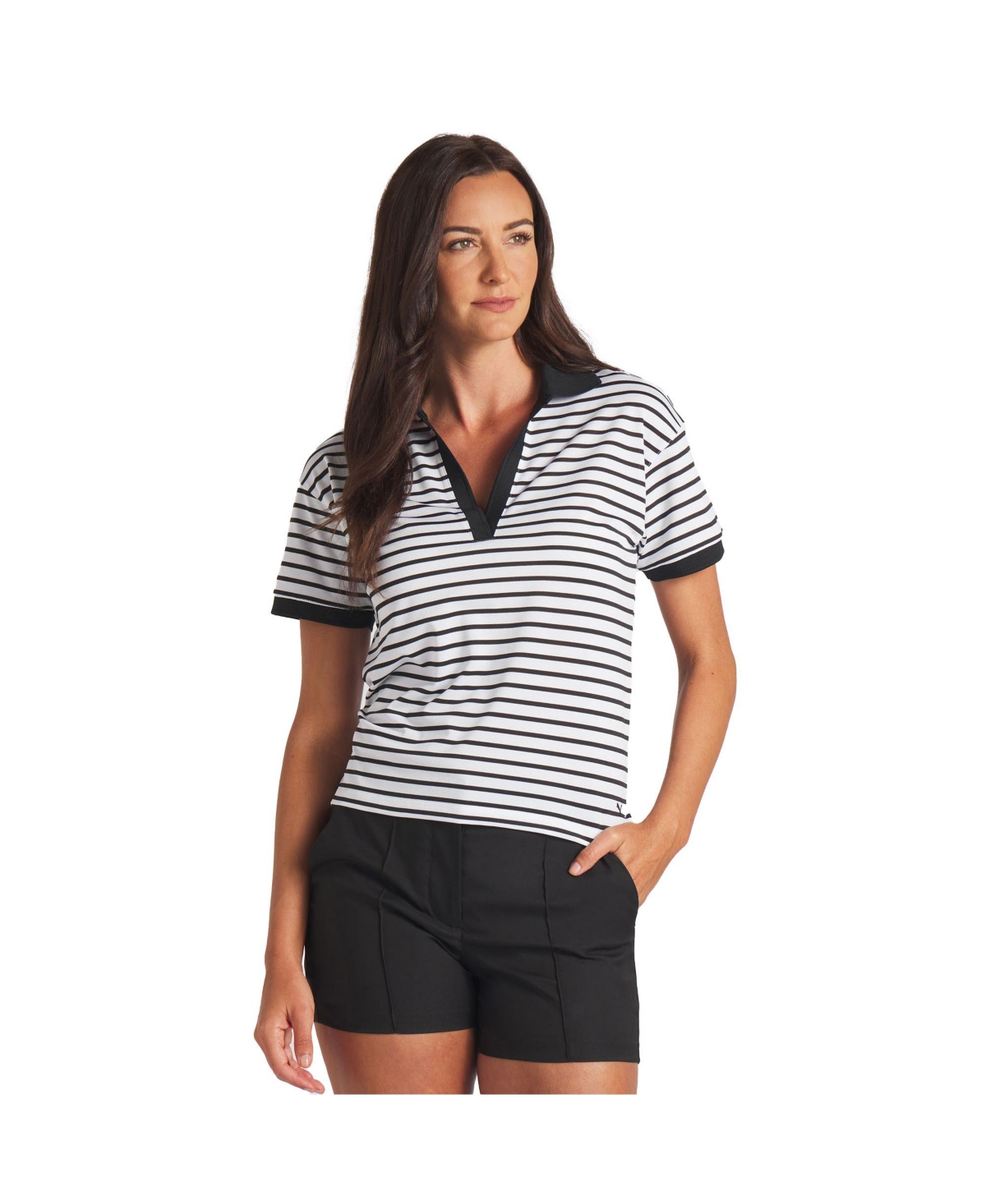 Click here for Puma Golf Womens Everyday Stripe Golf Polo - White... prices