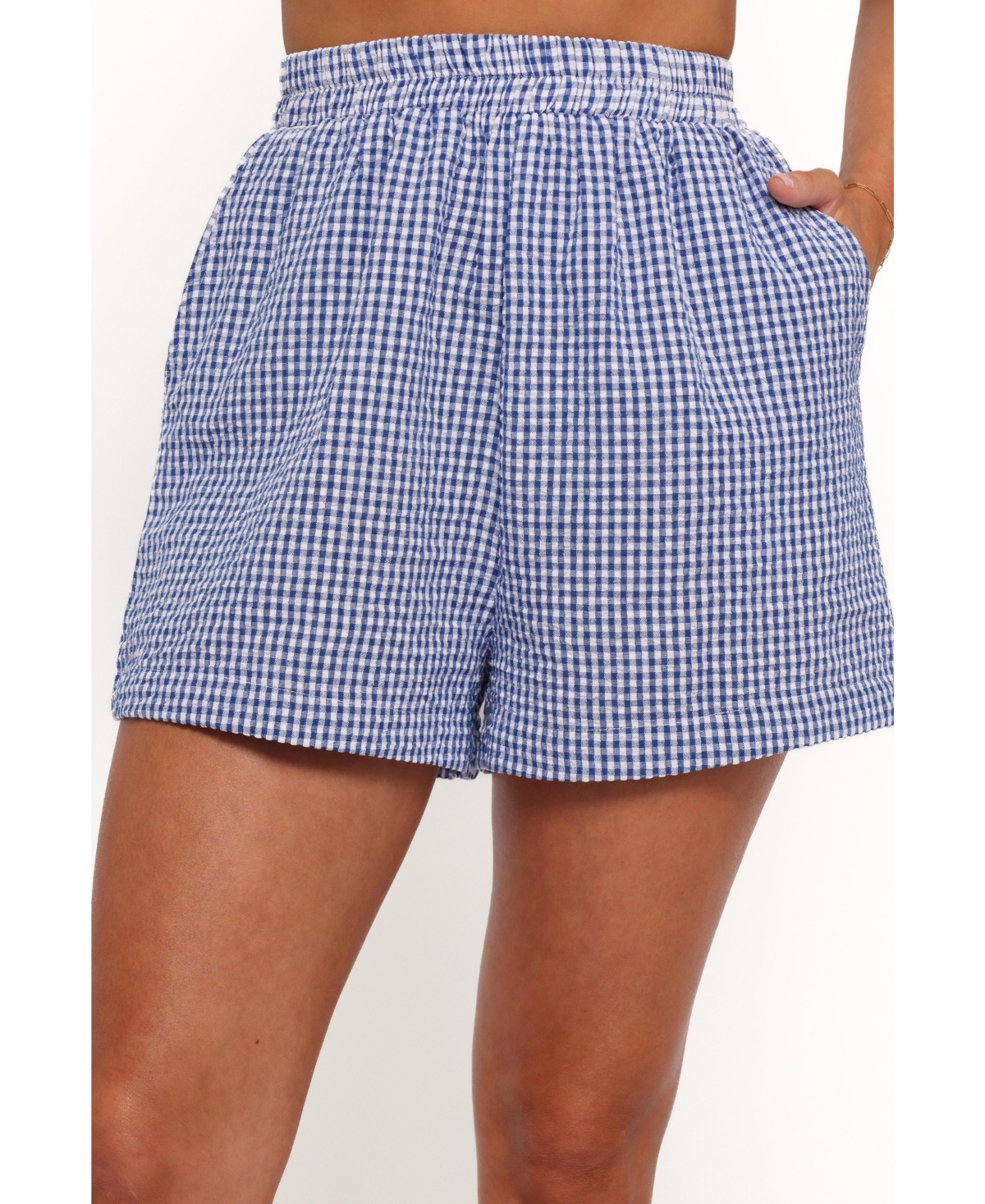 Click here for Petal and Pup Womens Libby Shorts - Navy gingham prices